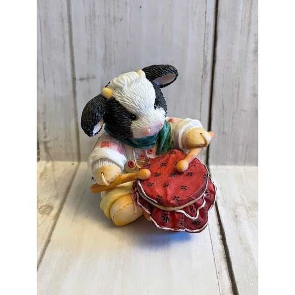 Enesco | Accents | Mary Moo Moos Little Drumherd Boy Drummer Nib Enesco ...